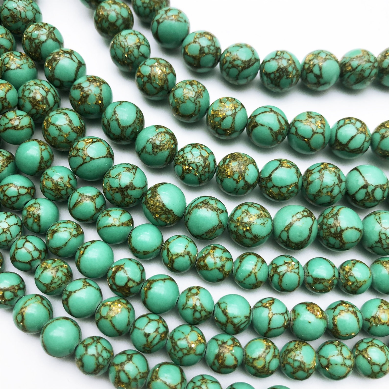 Green Howlite Turquoise Round Beadsgemstone Loose Beads 8mm - Etsy