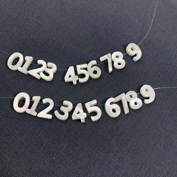 Mother of Pearl Number Beads pearl Number Beadsarabic Number | Etsy