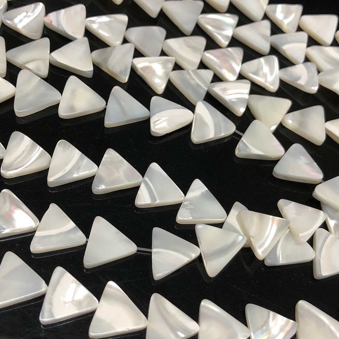 1 Full Strand Mother of Pearl Triangle Shape Beads ,12mm Triangle Beads ...