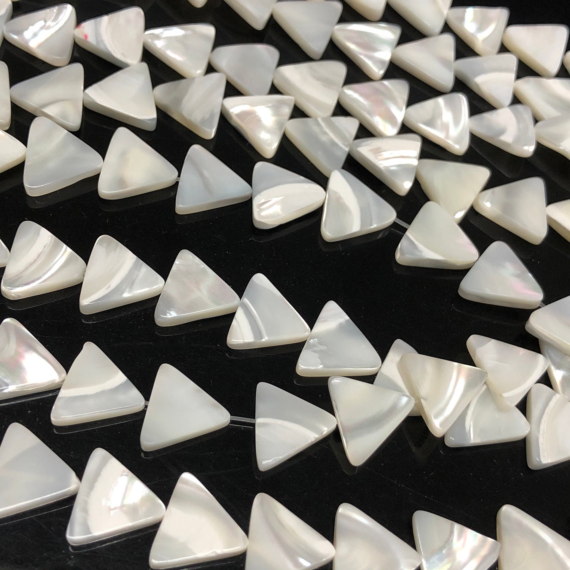 1 Full Strand Mother of Pearl Triangle Shape Beads ,12mm Triangle Beads ...