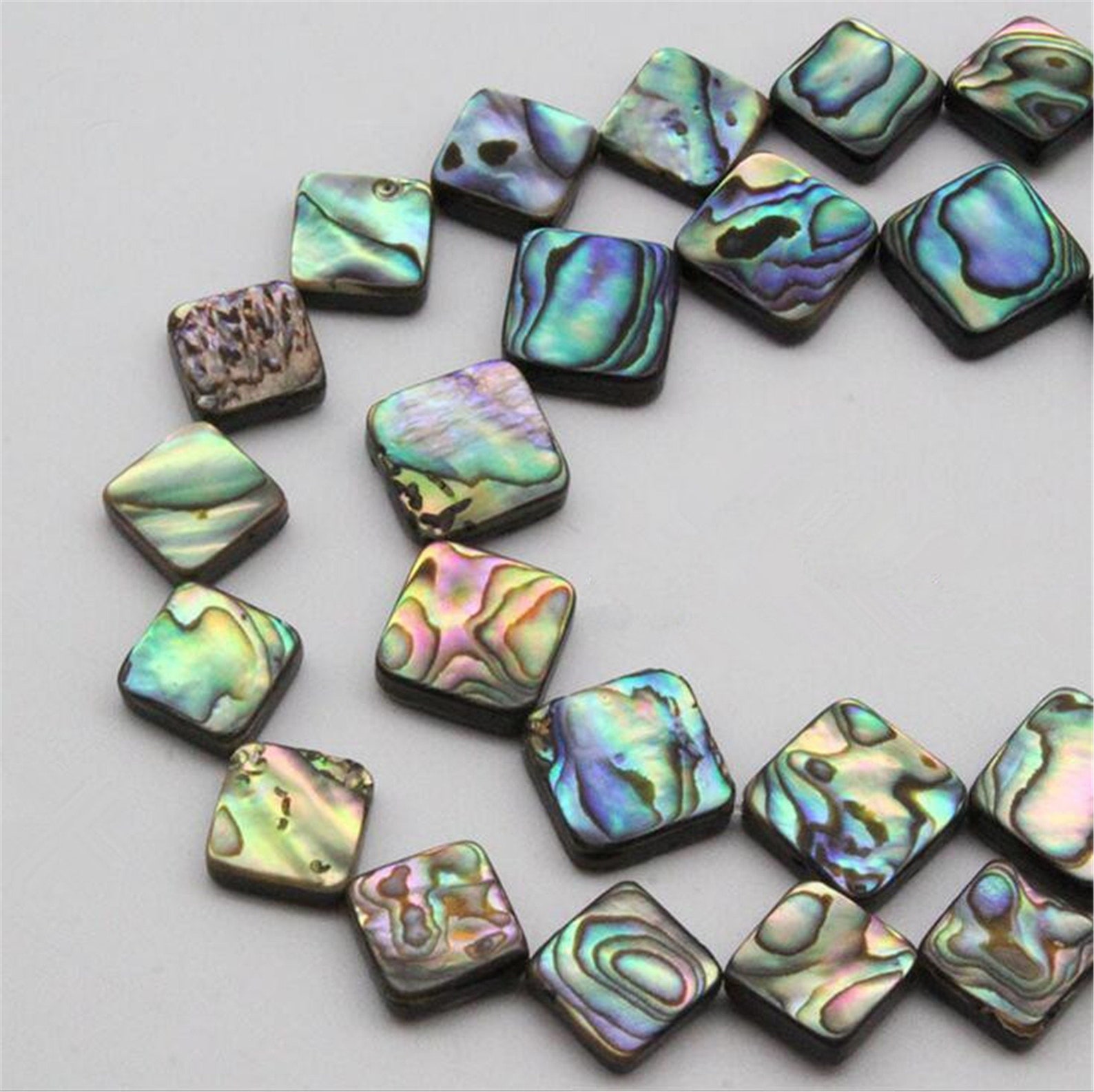 10mm 12mm Natural Abalone Shell Diamond Shape Beads pearl - Etsy