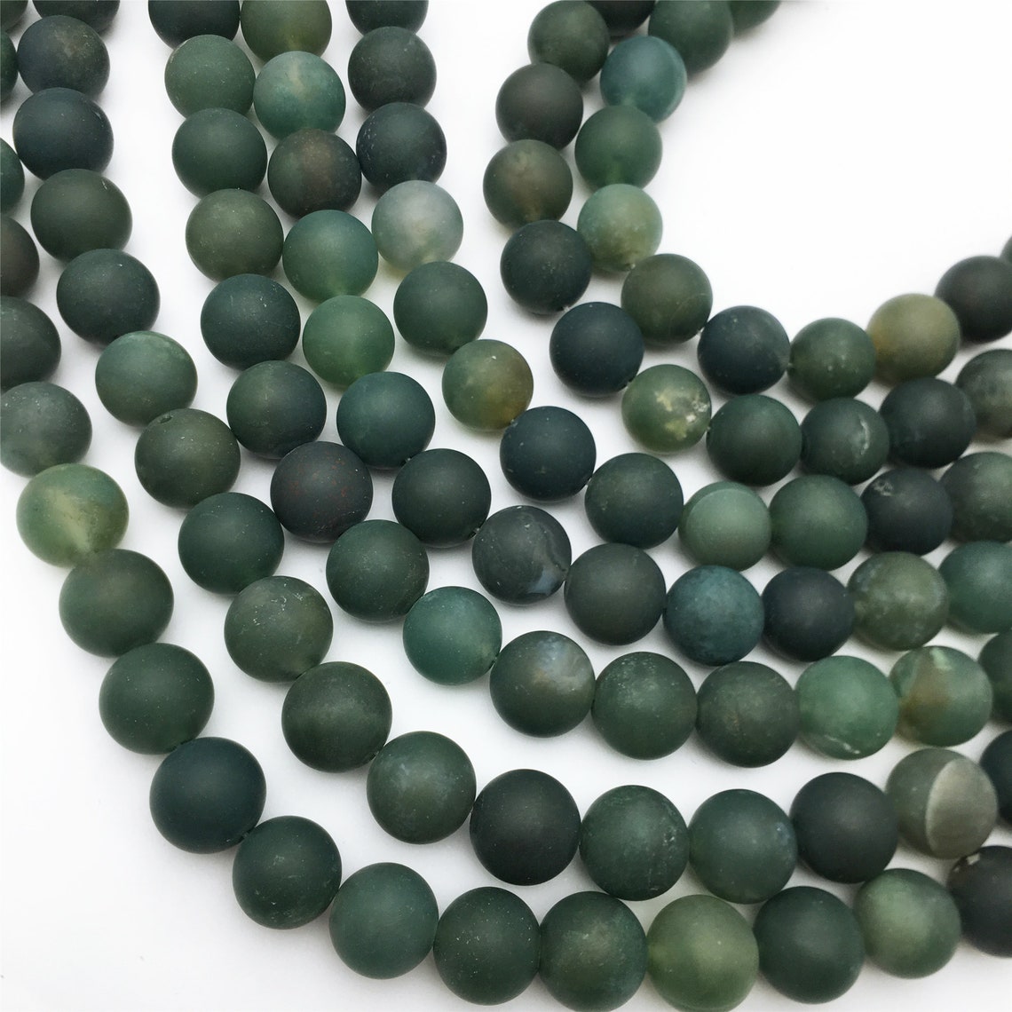 Matte Moss Agate Round Beads Green Gemstone Loose Beads 6mm - Etsy