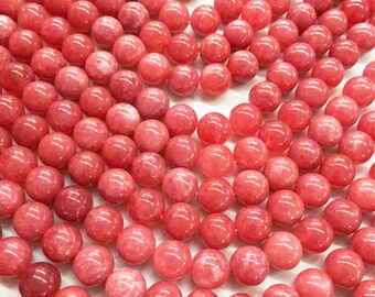 Grade A Natural Red Jade Beads 6mm 8mm 10mm 12mm Smooth Polished Round ...
