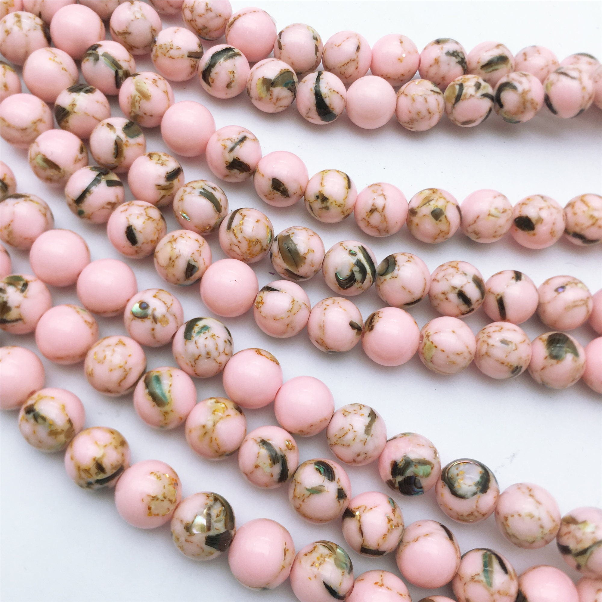 Magnesite Round Beads Pink Gemstone Beads 8mm 10mm Full | Etsy