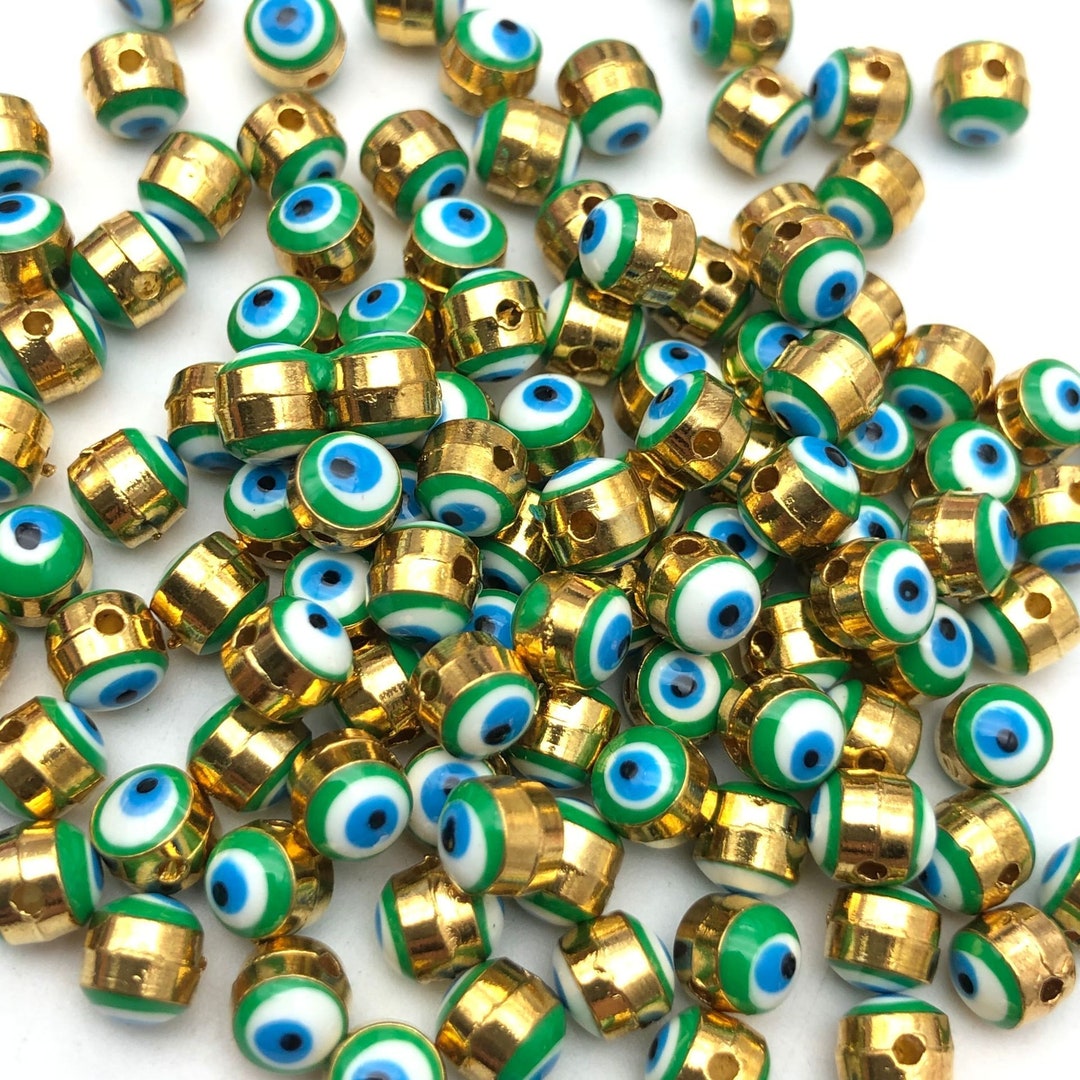 Bulk 30pcs Gold Plated Evil Eye Beads 6mm Evil Eye - Etsy