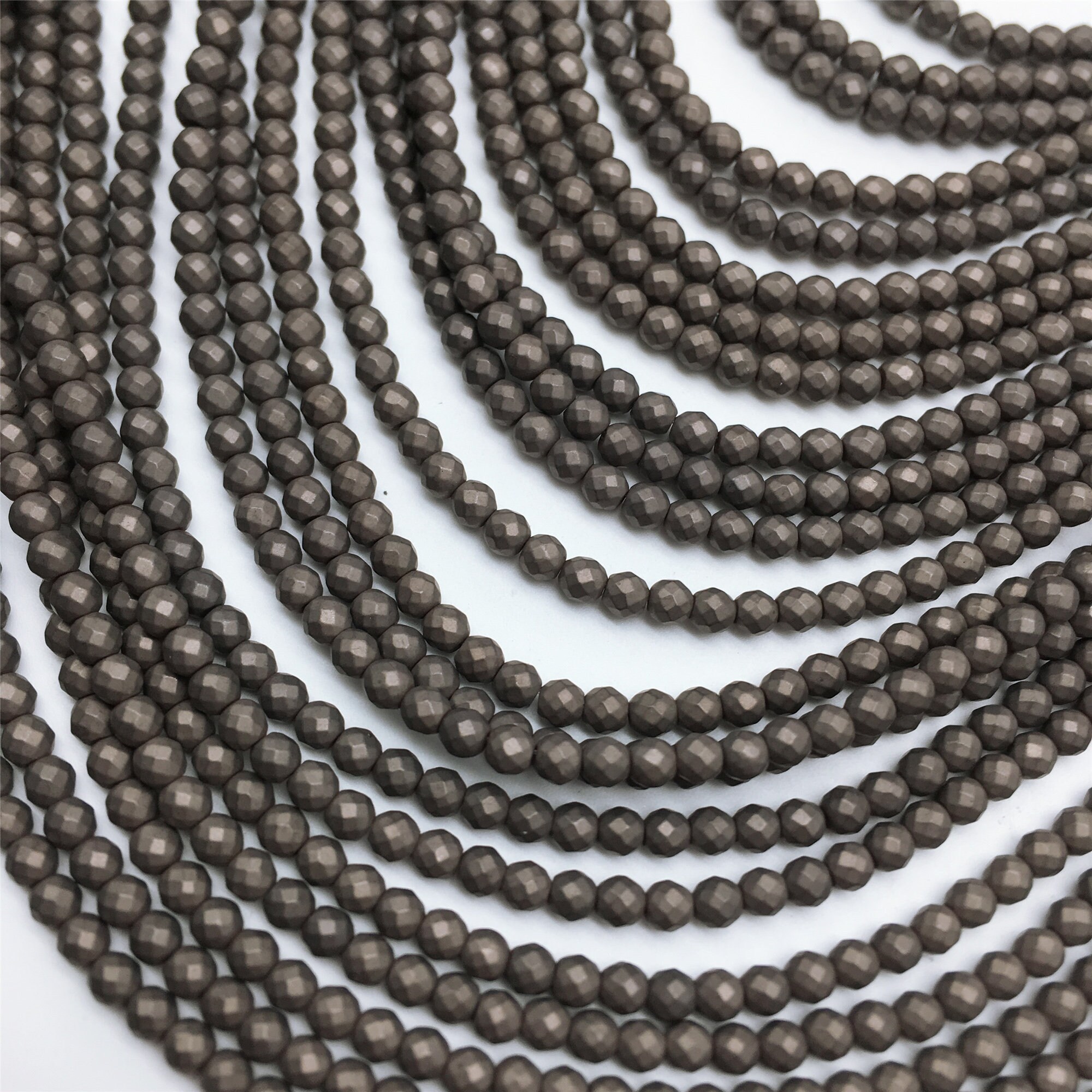 1 Full Strand Matte Brown Hematite Faceted Beads4mm Hematite - Etsy