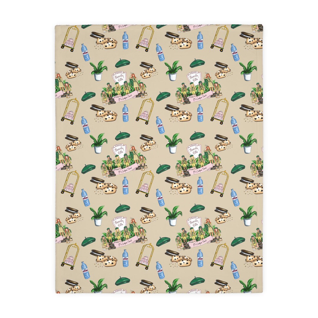Troop Beverly Hills Plush Blanket, Hand Illustrated, Velveteen ...