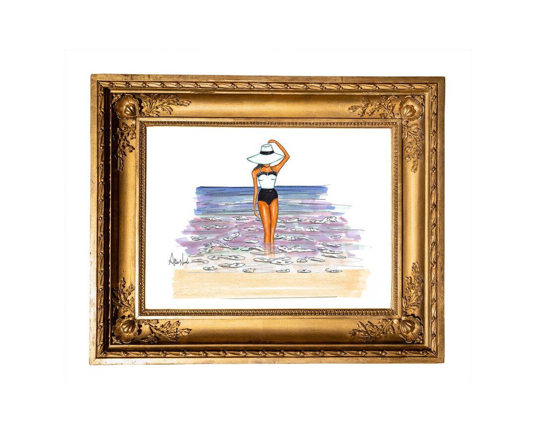 Beach Babe Art Print 5x7, 8x10, 11x17 California Beach Hand ...
