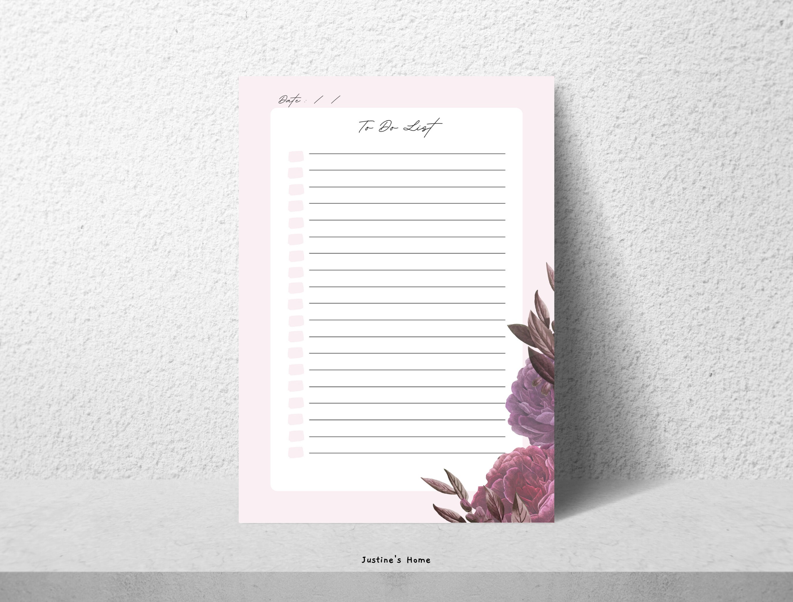 To Do List Printable Romantic Collection I PDF Download I US Letter, A4 ...
