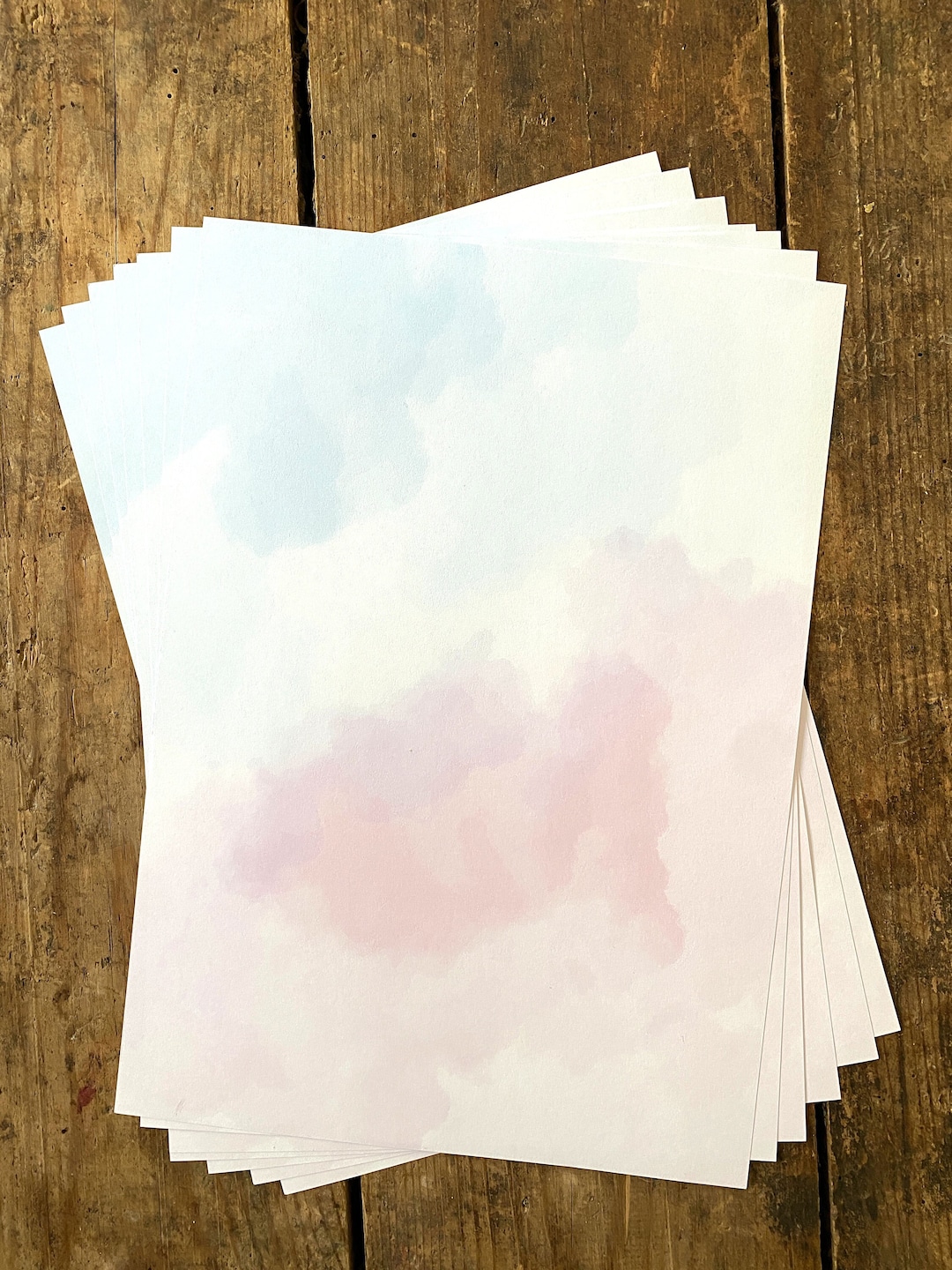 Pastel Clouds Stationery DIN A4 Printed on Both Sides in High-quality ...