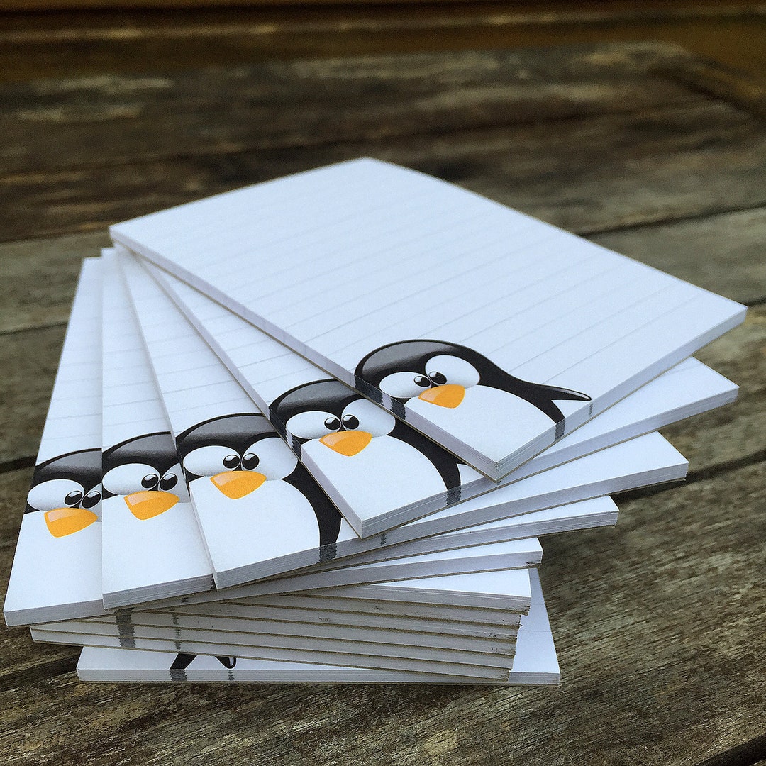 Notepads Din A7 I Penguin I 5 Pieces I 25 Sheets Lined - Etsy