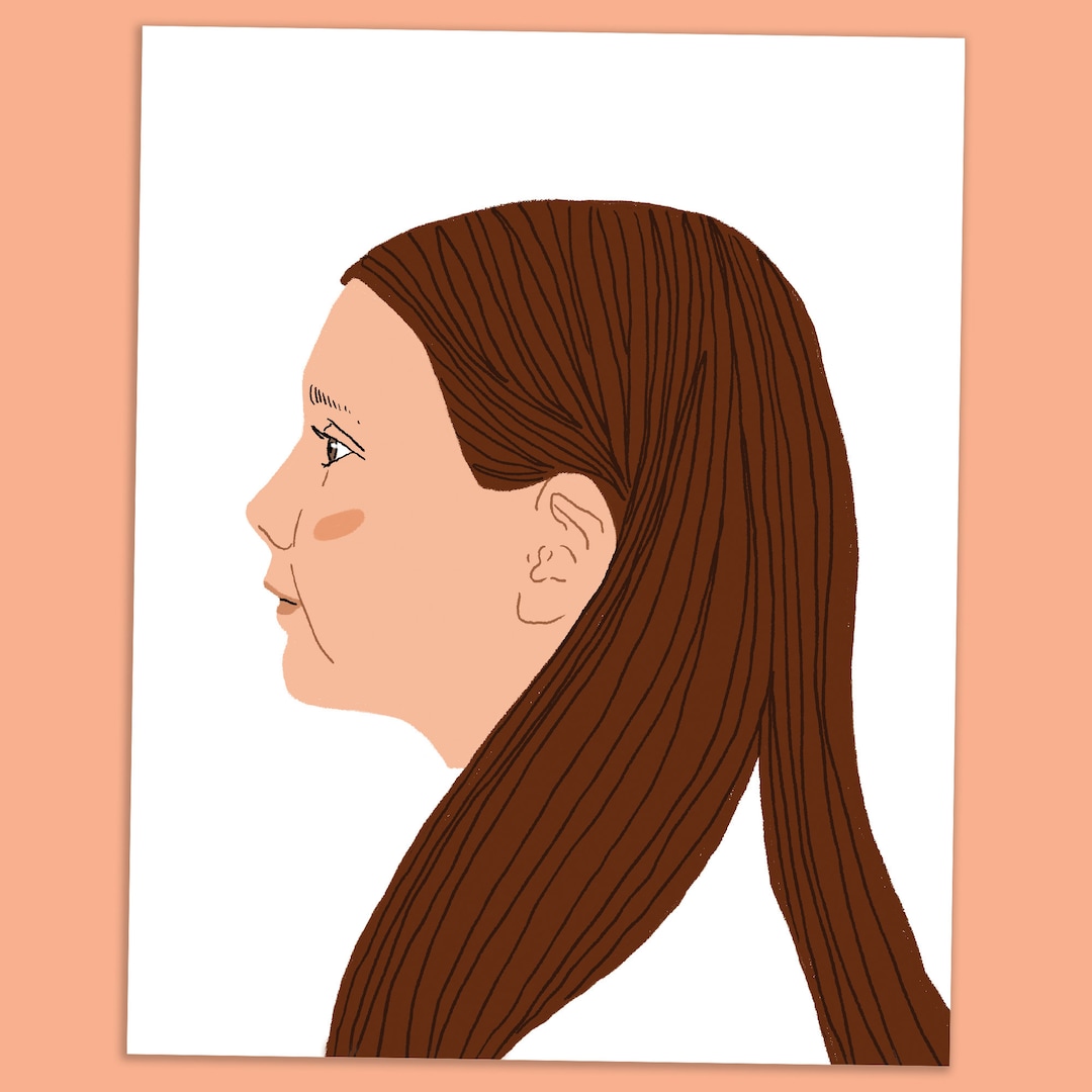 Digital Illustrated Side Profile Silhouette Portrait - Etsy