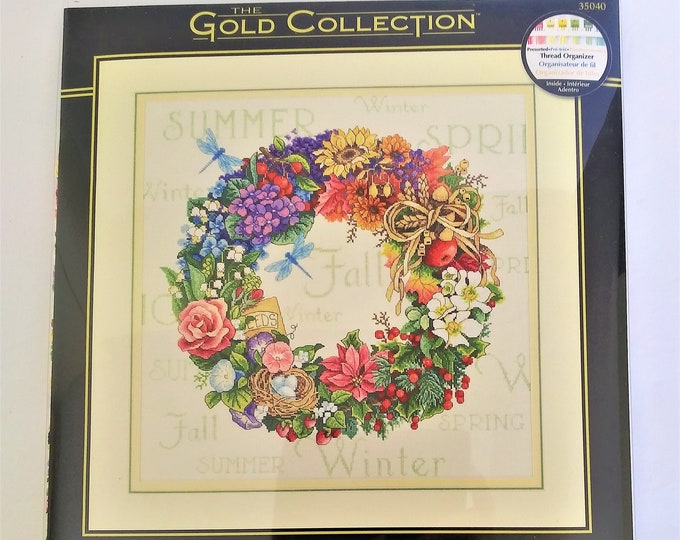 Dimensions Gold Collection Cross Stitch Kits,wreath of All Seasons ...