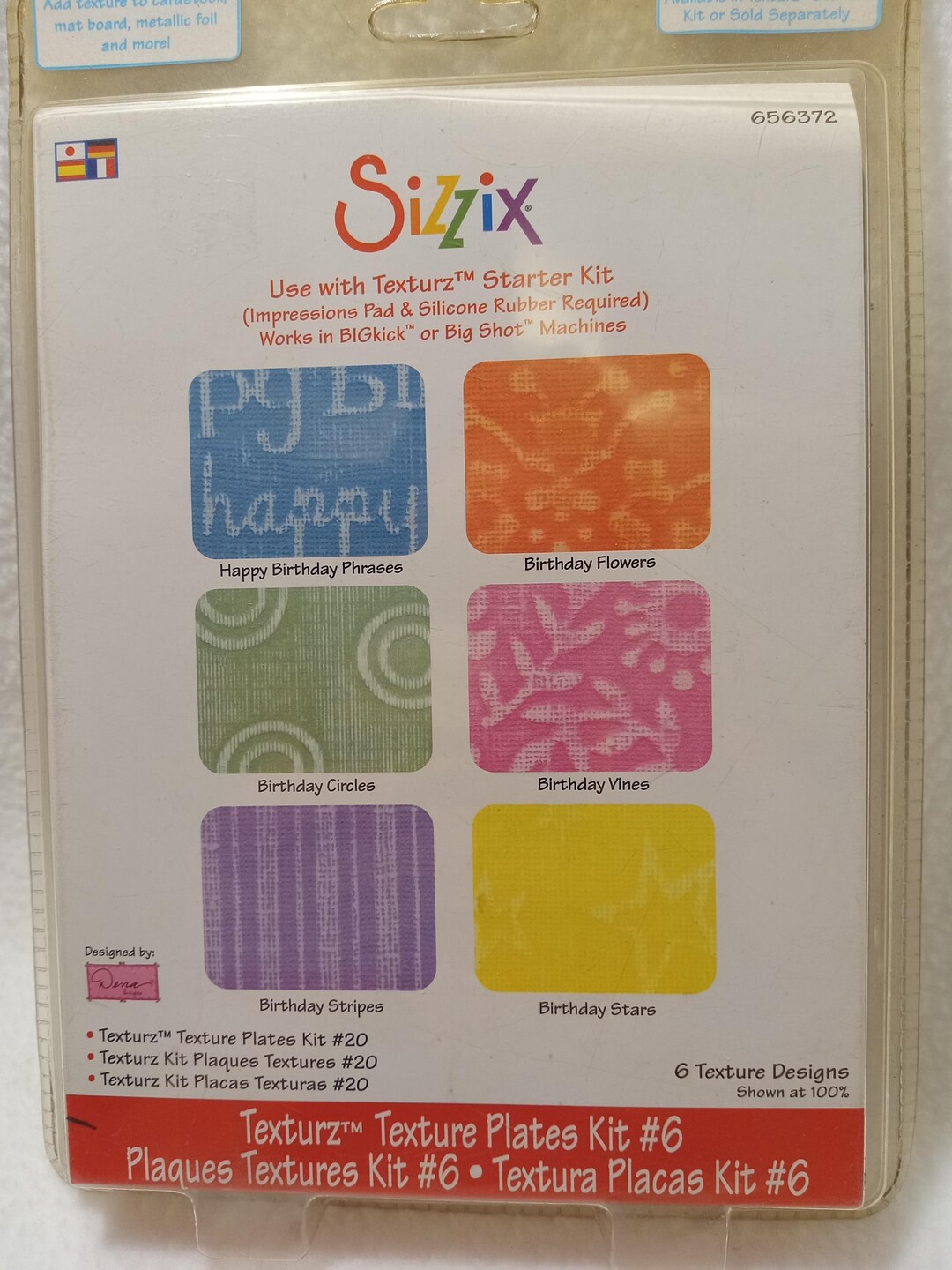 6pc Sizzix Testurz,texture Plates,sizzix Texture Plates,texture Circles ...