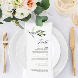 Calligraphy Wedding Menu Feast Modern Calligraphy Menu - Etsy
