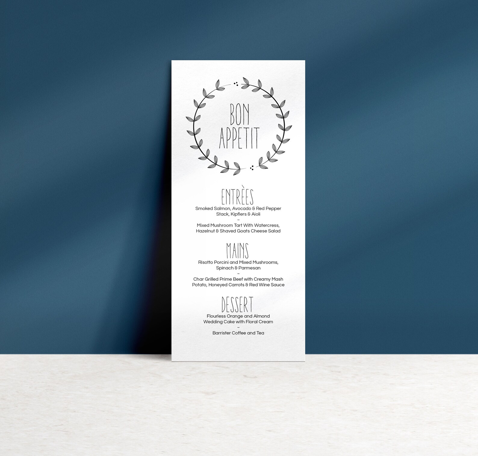 Wedding Menu Bon Appetit Printable DIY Custom Wedding - Etsy