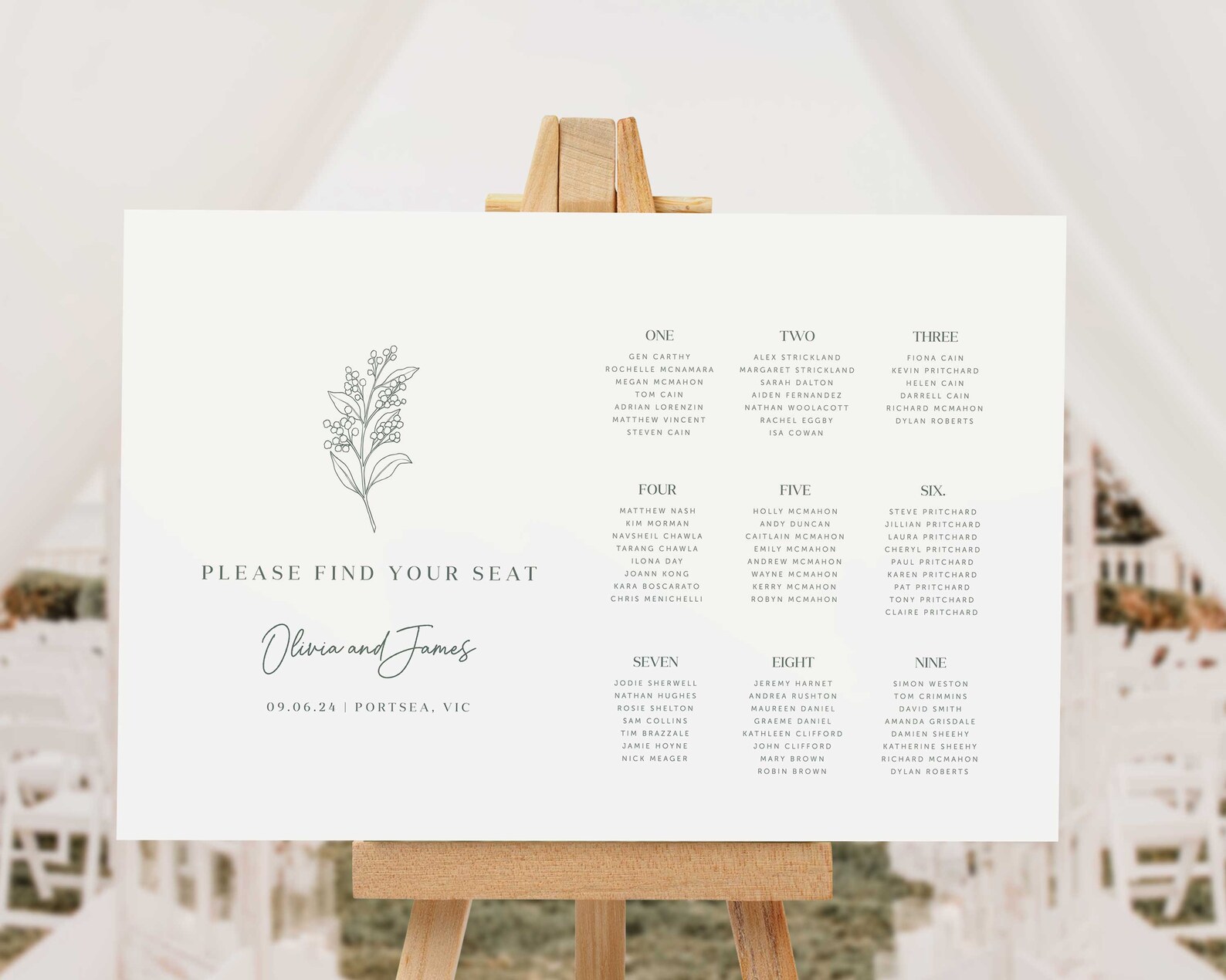 Native Wedding Seating Chart Sign, Printable, Australian Native ...