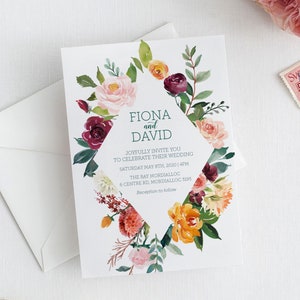 Spring Flowers, Wedding Invitation Set, Wedding Suite, Digital File ...