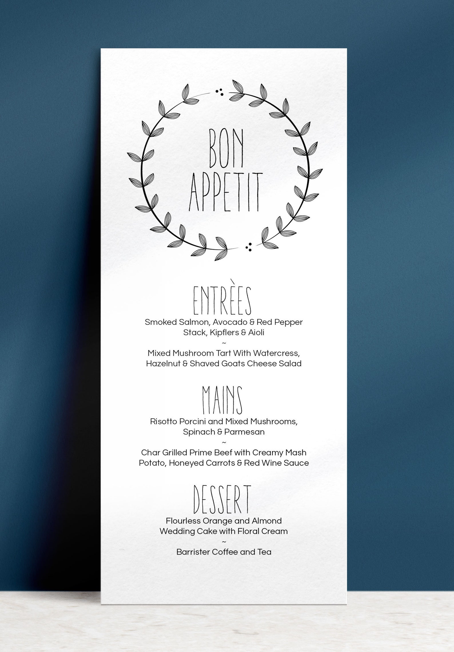 Wedding Menu Bon Appetit Printable DIY Custom Wedding - Etsy