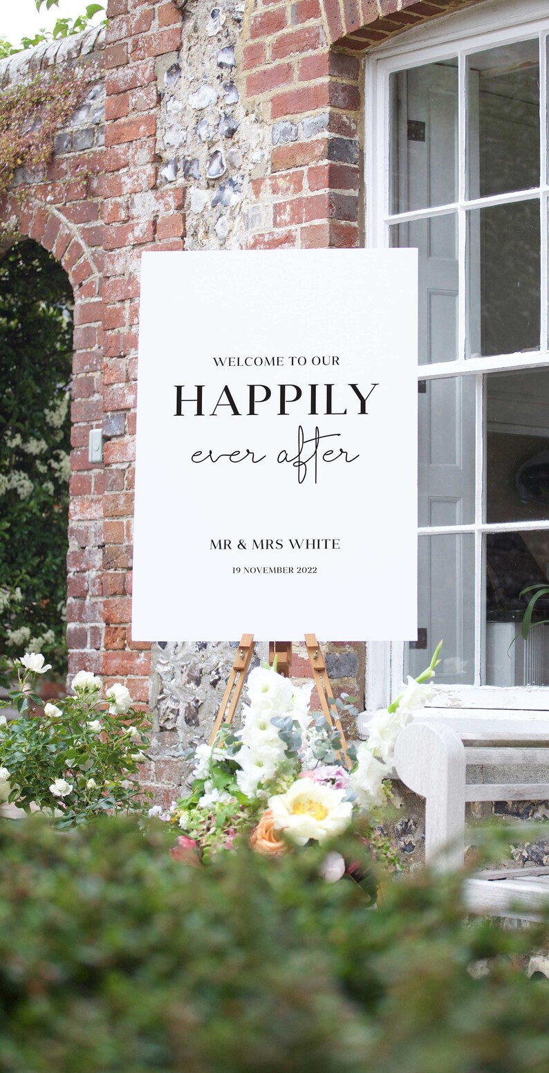 Welcome Wedding Sign Happily Ever After Sign Welcome to Our - Etsy
