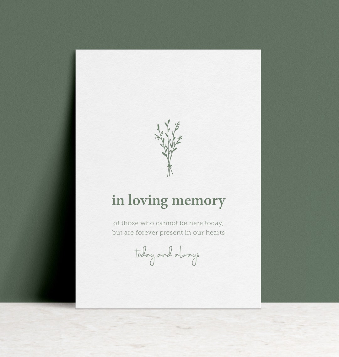In Loving Memory Signs for Wedding Memorial Sign Memory - Etsy