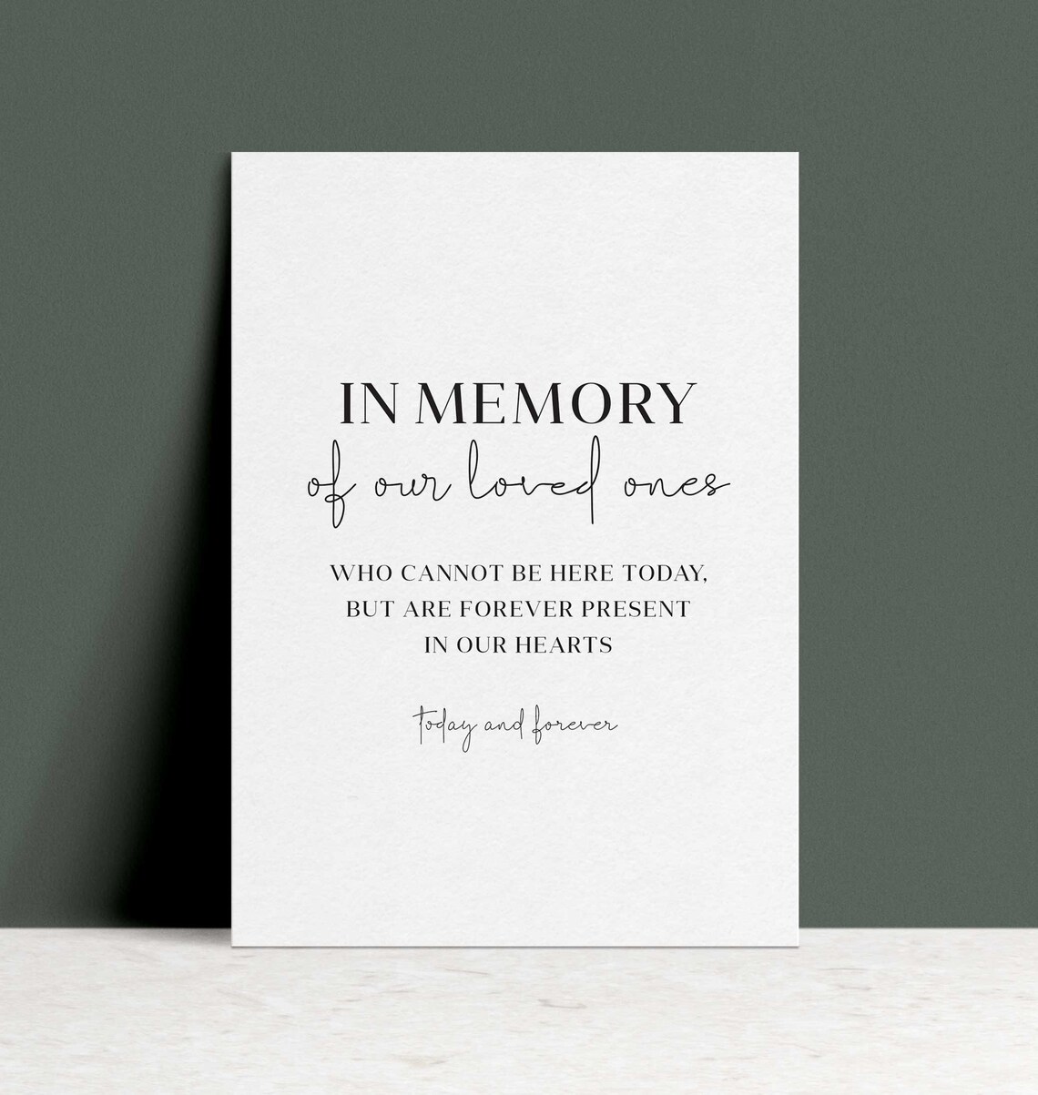 In Loving Memory Sign Printable in Loving Memory Sign for - Etsy