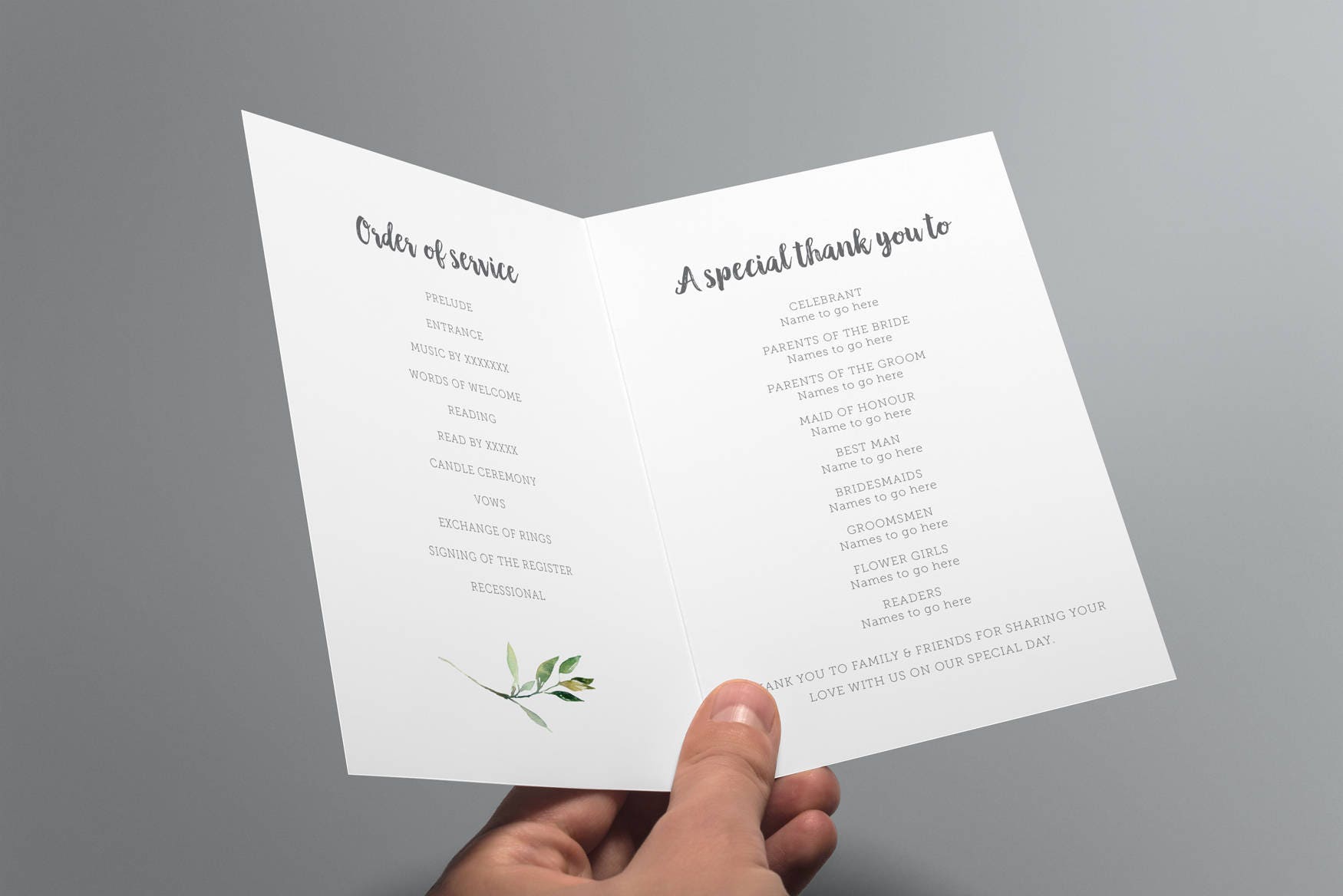 Wedding Program Printable Ceremony Program PDF File Wedding - Etsy ...