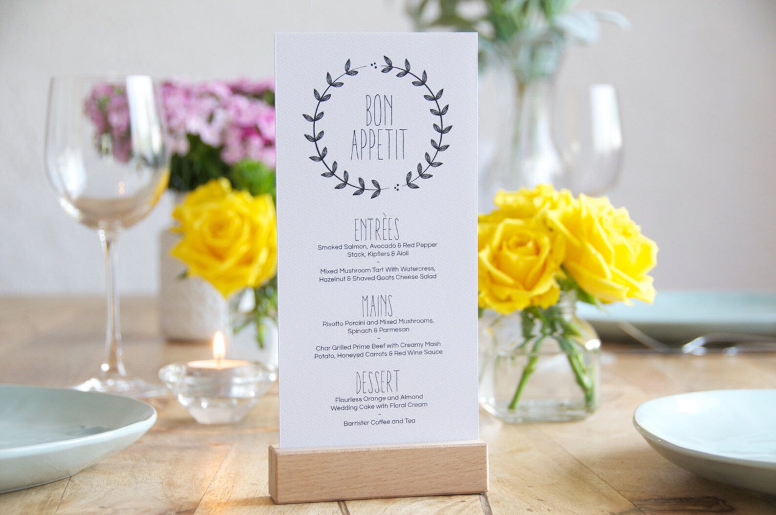 Wedding Menu Bon Appetit Printable DIY Custom Wedding - Etsy