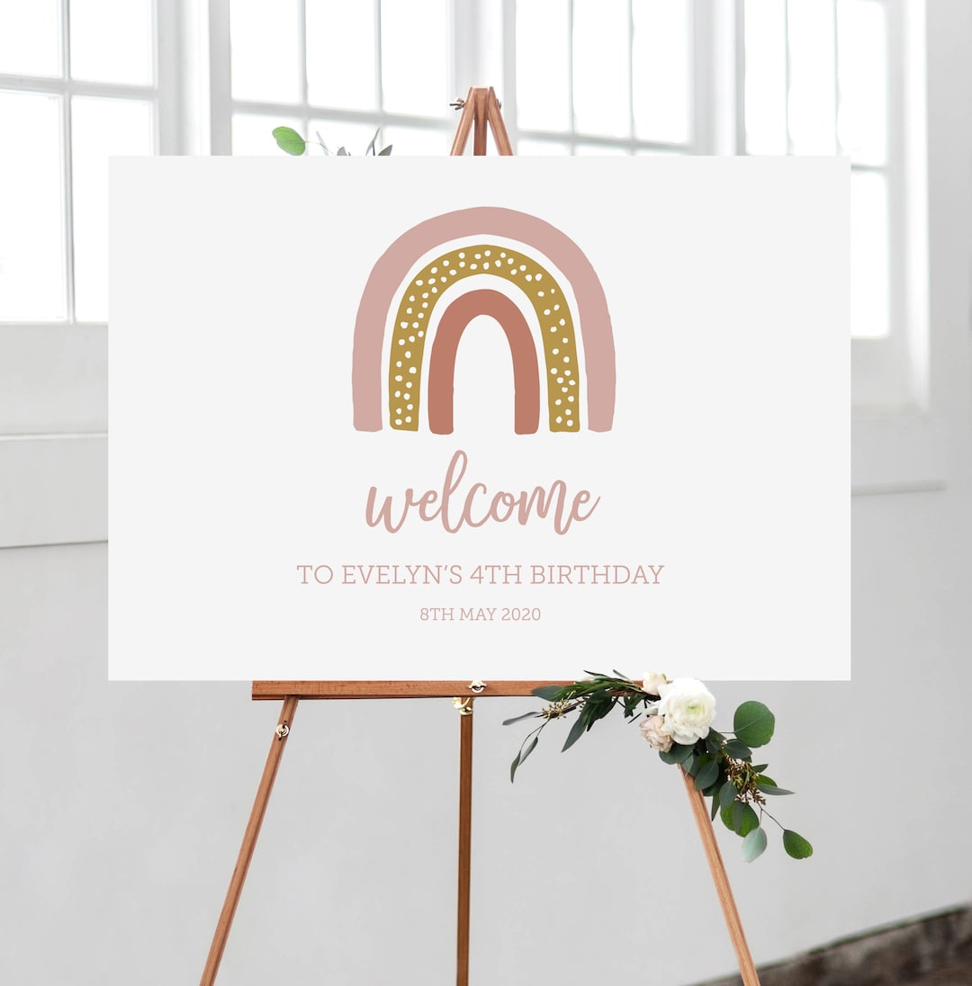 Rainbow Welcome Poster, Welcome Sign, Printable, Digital File, Rainbow ...