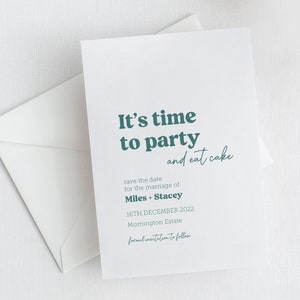 It's Time to Party and Eat Cake Invite, Modern Invite, Save the Date ...