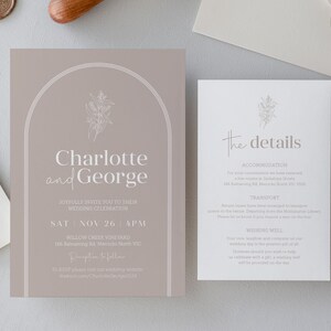 Native Australian Wedding Invitation, Beige Wedding Invite, DIY ...