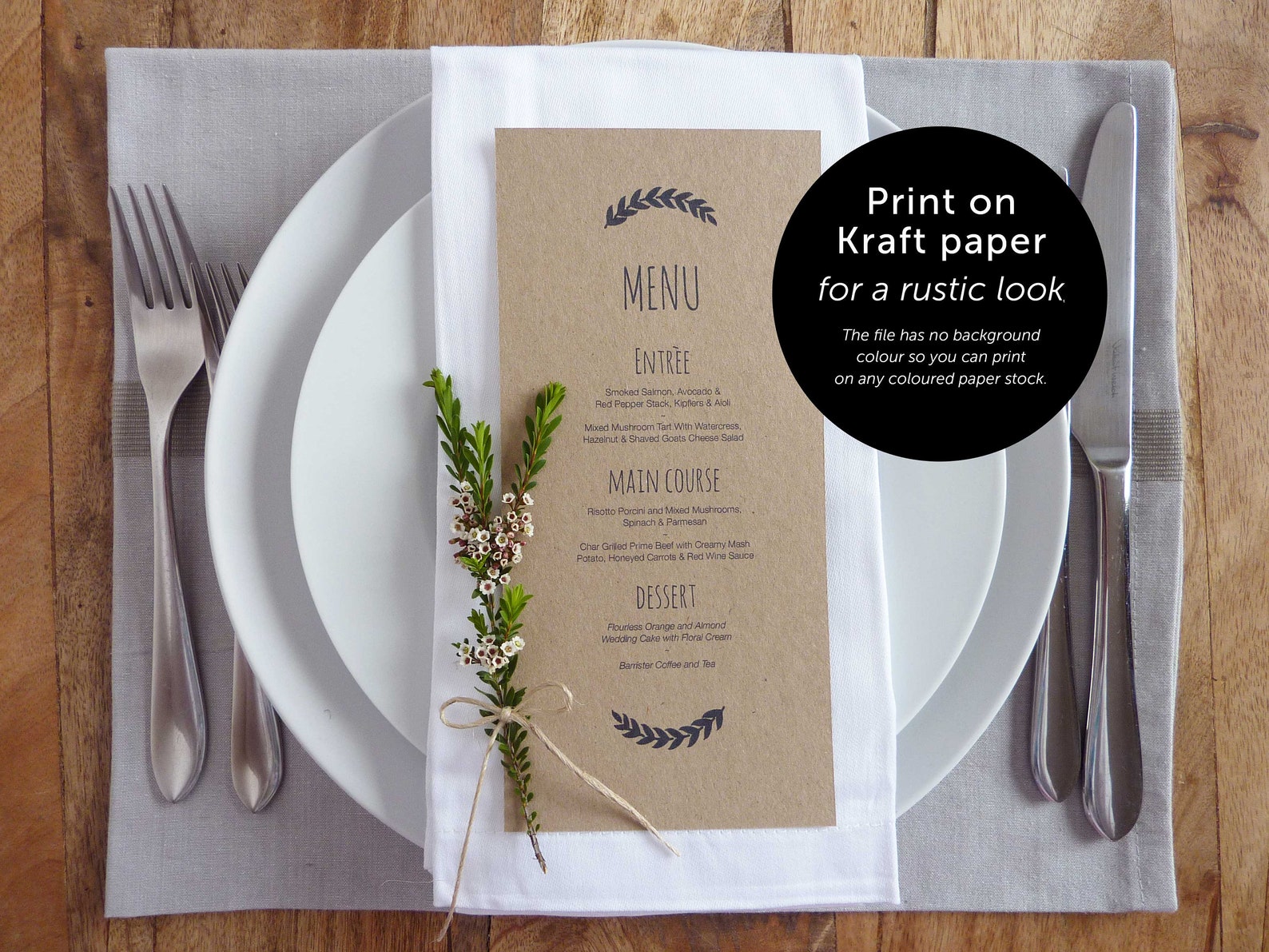 Wedding Menu Printable Custom DIY Wedding - Etsy