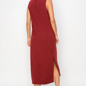 Sleeveless Scoop Neck Side Slit Tank Maxi Dress - Etsy