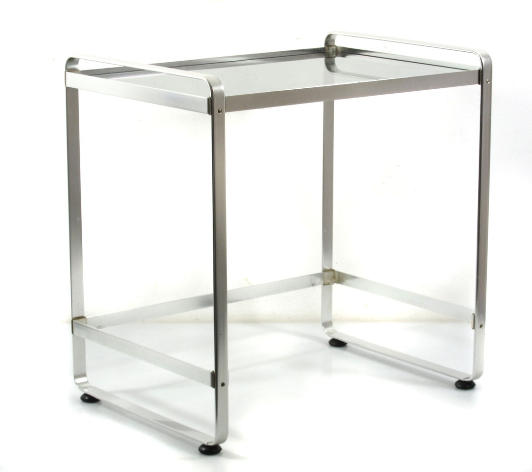 3 Seventies Aluminium & Glass Nesting Tables - Ettore Sottsass, Joe ...
