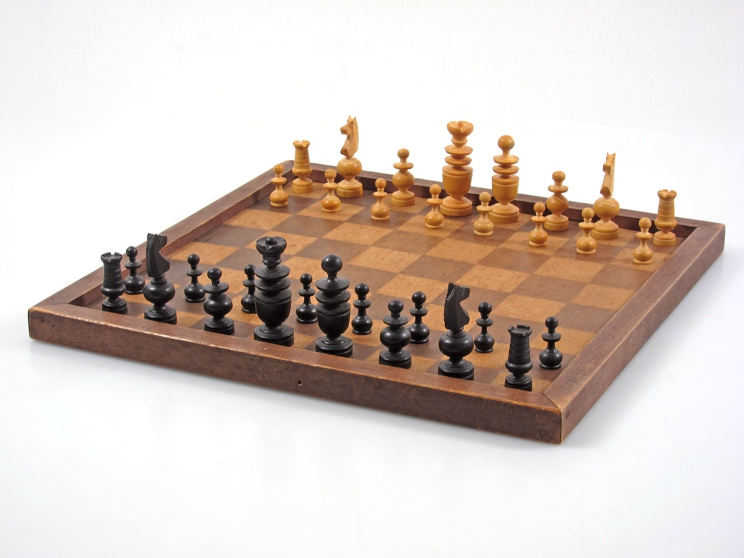 Antique Wooden Chess Set & Board Otto Wagner Adolf Loos - Etsy