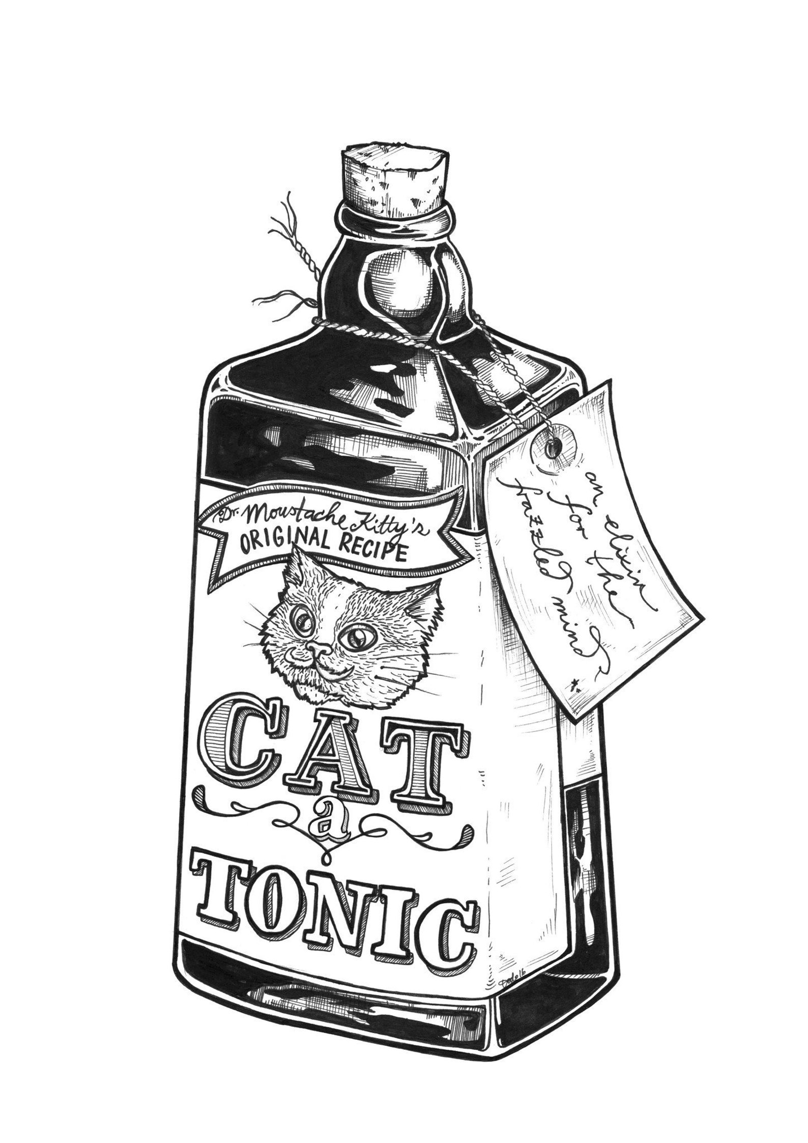 Cat-a-tonic Original Art Print Elixir Potionpoison - Etsy Canada