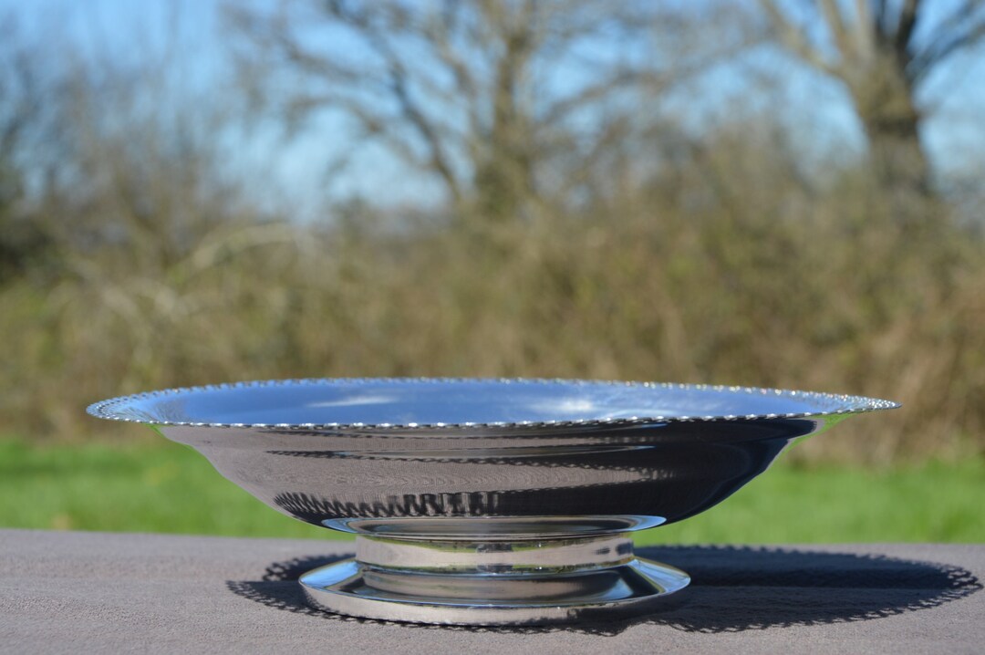 Vintage French Silver Plate Cake Plate Dish Tazza Art Deco Platform ...
