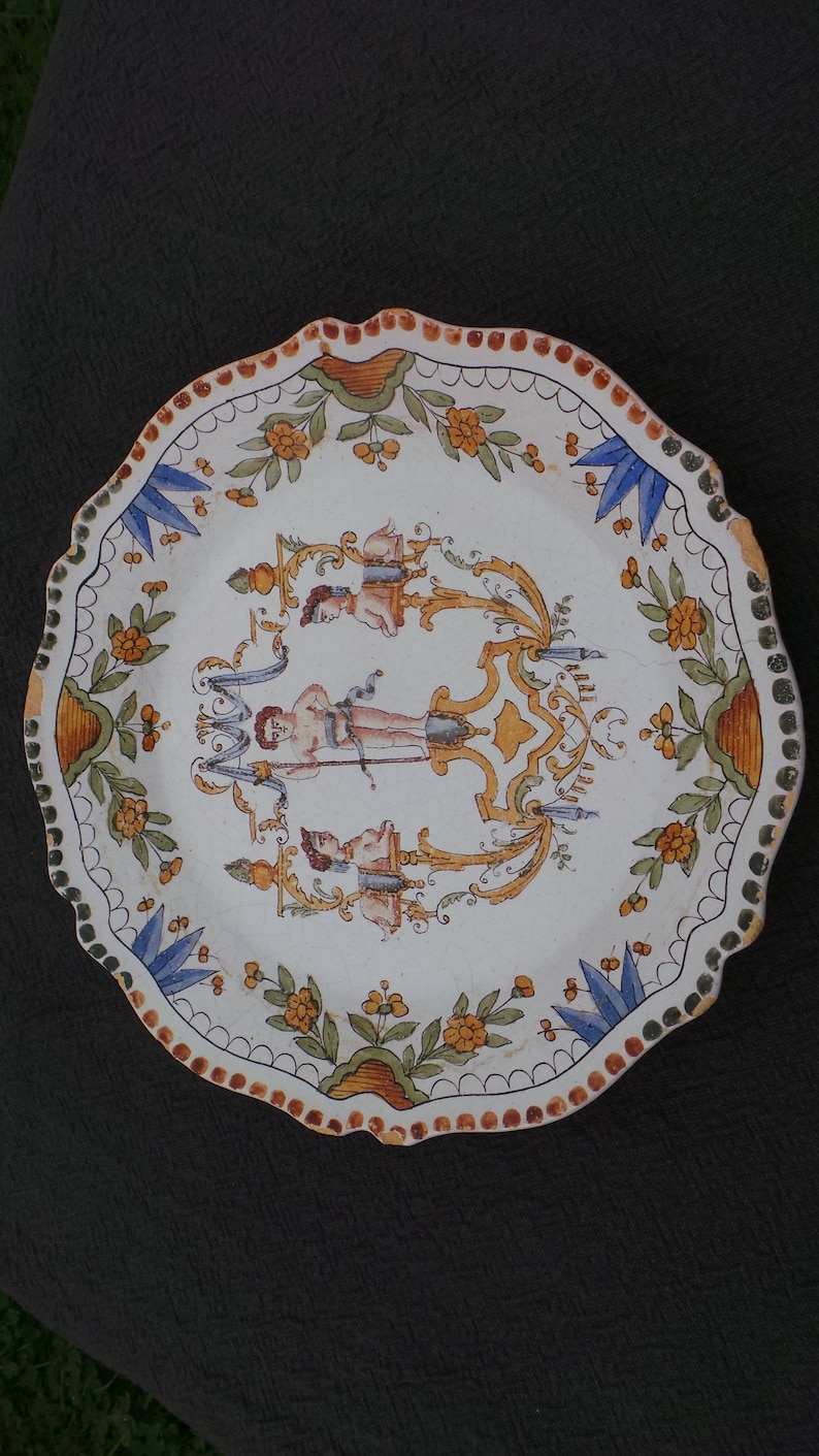 Antique French Faience Plate 19th Century Hand Painted Old - Etsy