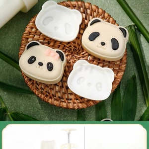 Panda Bamboo Mooncake Mold Cookie Stamp Mung Bean Cake Mold Chinese ...