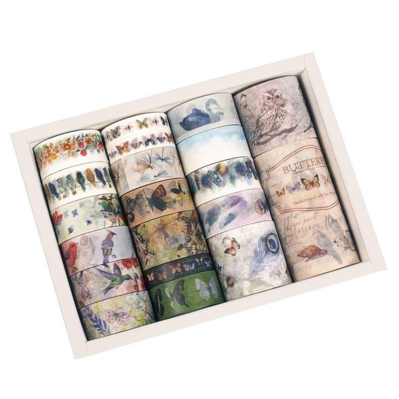 Nature Washi Tape Set: 20 Rolls Vintage Watercolor Masking Tape - Etsy