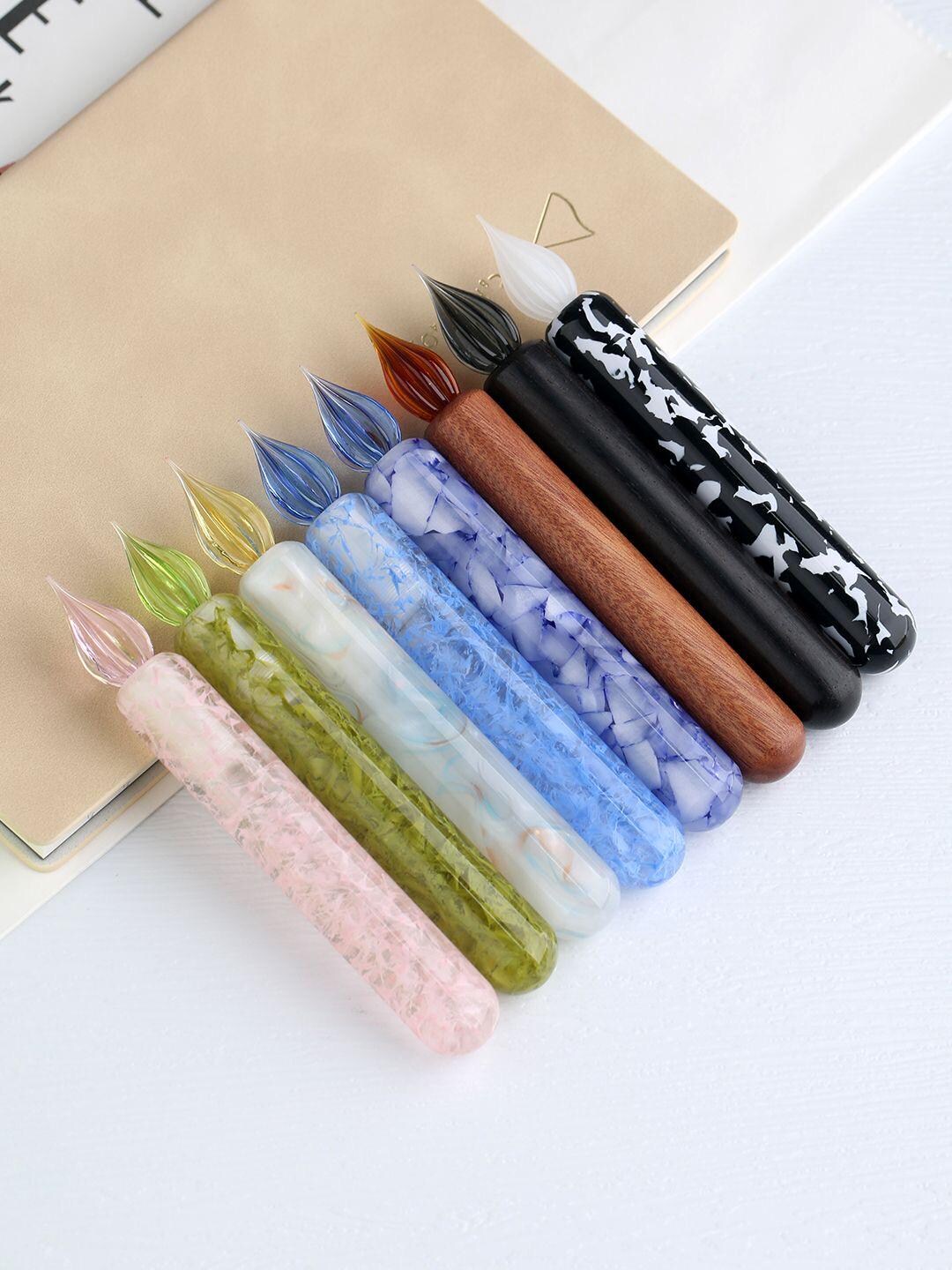 Glass Dip Pen Ink Set – 8 Color Options, Handmade Calligraphy Pen With ...