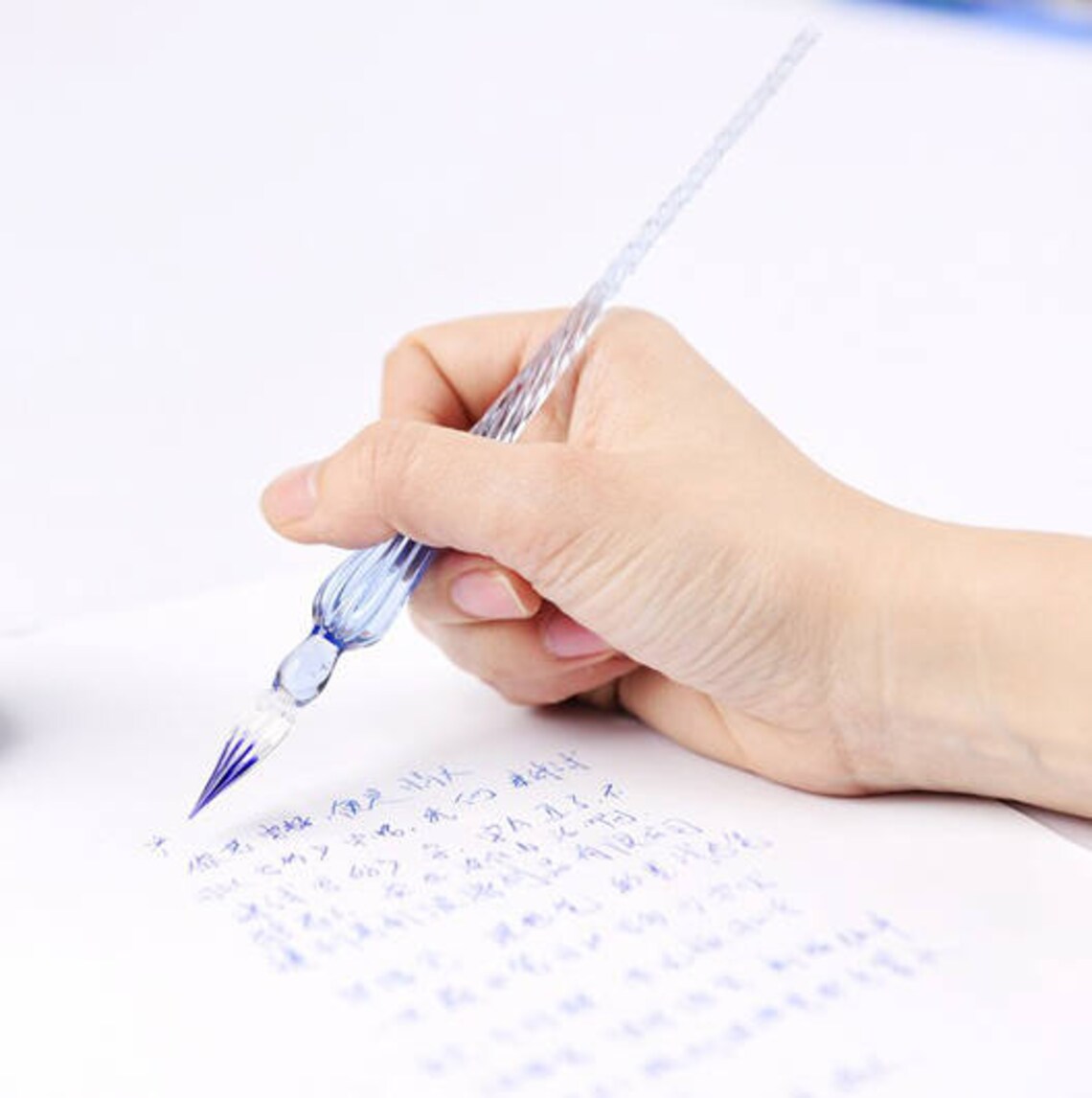 Leaf Nib Glass Dip Pen – Elegant 7.7in Calligraphy Pen in 17 Colors ...