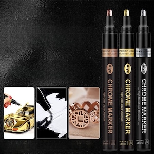 Chrome Marker Pens - High-gloss Mirror Finish, Metal Pen, Reflective ...