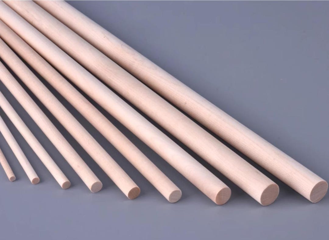 10 Solid Round Wood Sticks for DIY Handcrafting and Model Building - Etsy