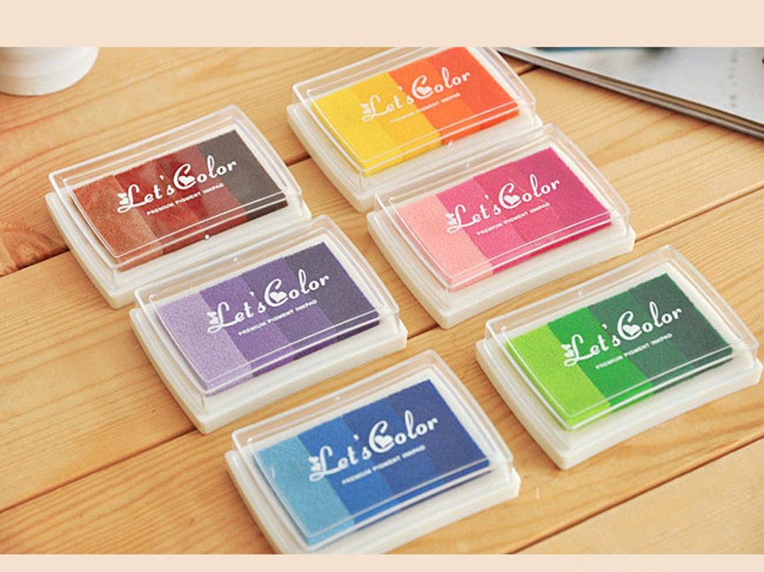 Set of 6 Graduated Colors Rubber Stamp Ink Pad for DIY Scrapbook Deco ...