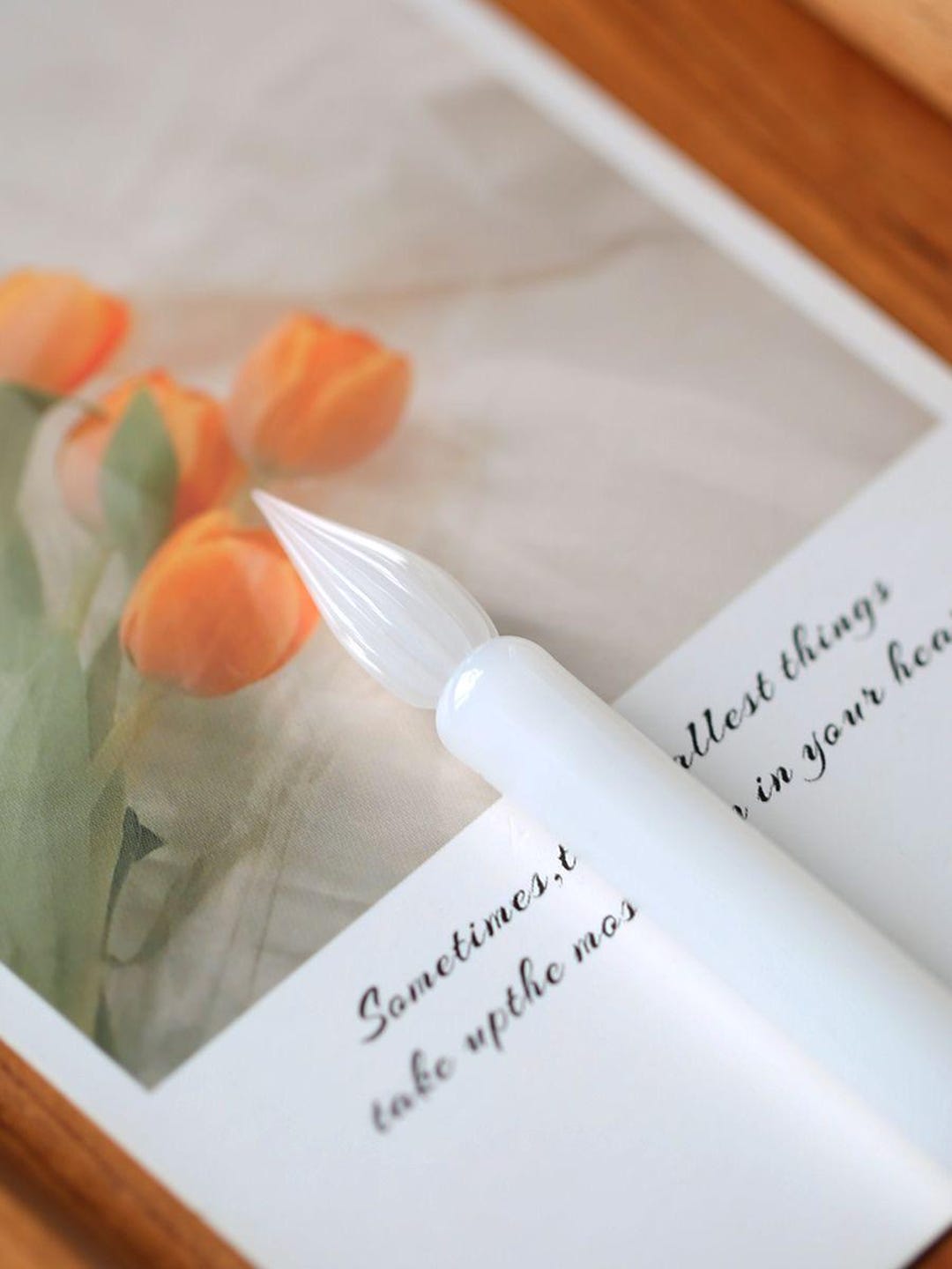 Handcrafted Opal White Glass Dip Pen for Writing and Drawing - Etsy