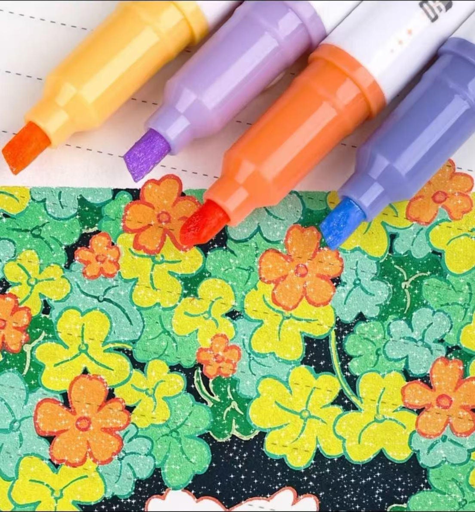 12-color Glitter Highlighters | Eye-friendly Sparkle Pens for ...