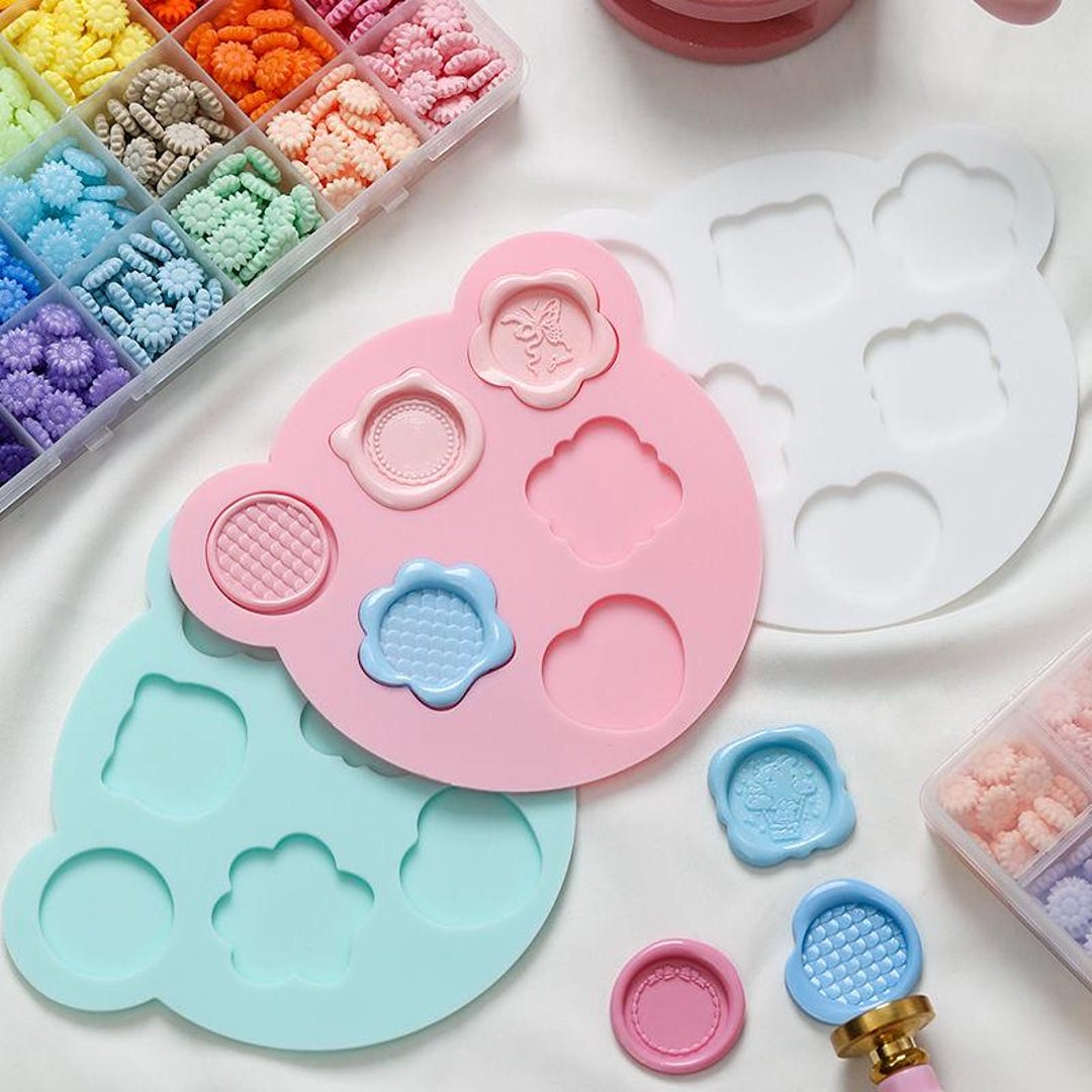 Wax Seal Silicone Mold, Bear Head & Rectangle Shape Sealing Wax Shaper ...