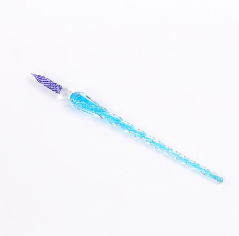 Glow in the Dark Glass Dip Pen – 7.5 Inch Glitter Ink Calligraphy Pen ...