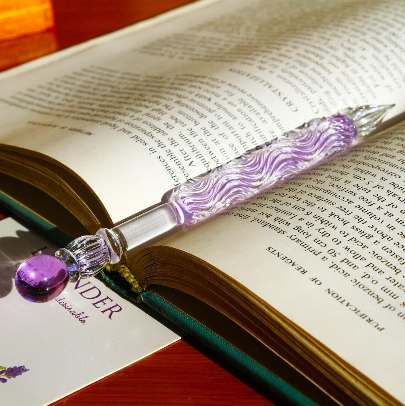 Mystic Glass Dip Pen, Handblown Crystal Calligraphy Pen With Orb End ...